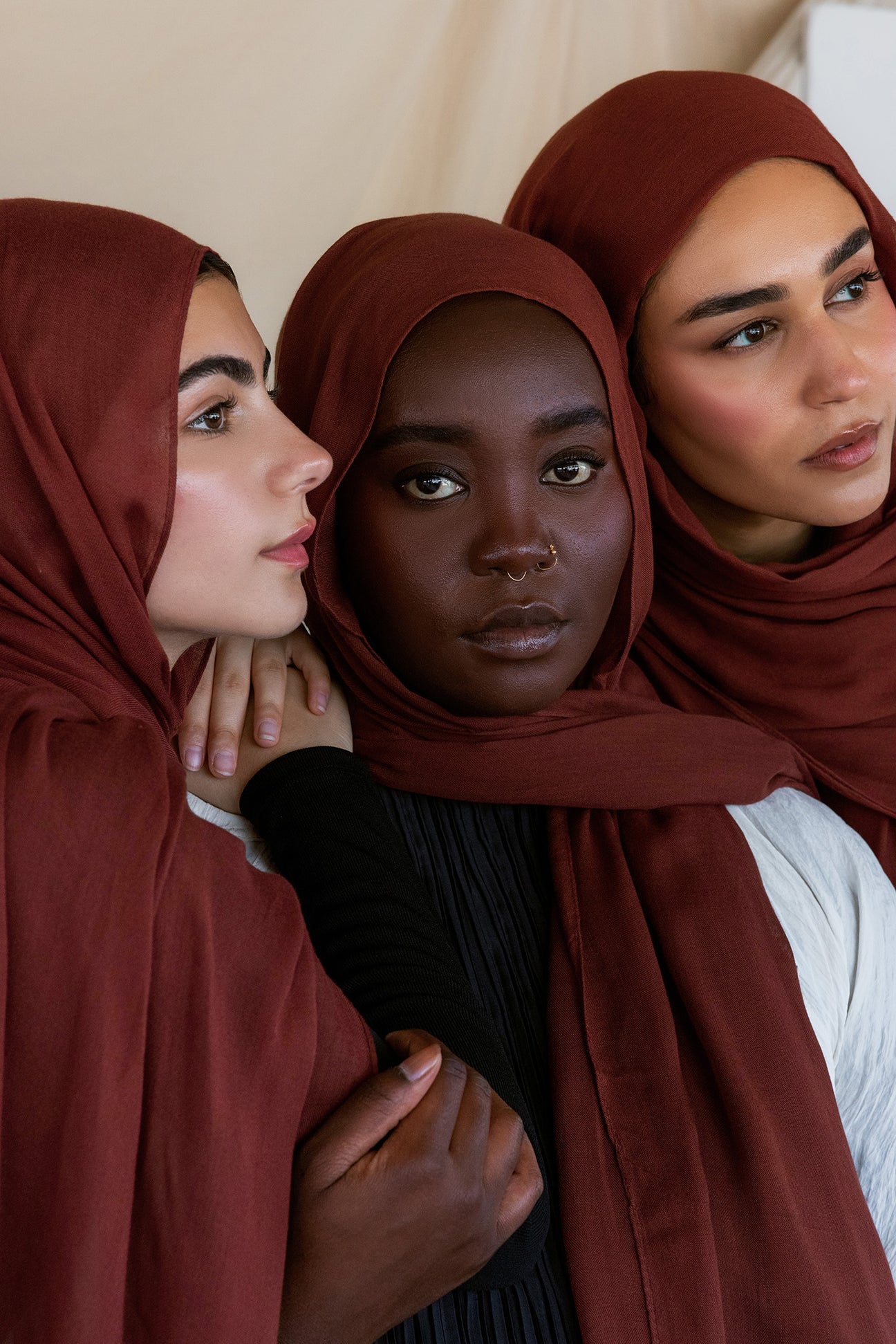 Red Amber Bamboo Scarf | Solid Woven Hijab in a Soft and Breathable ...