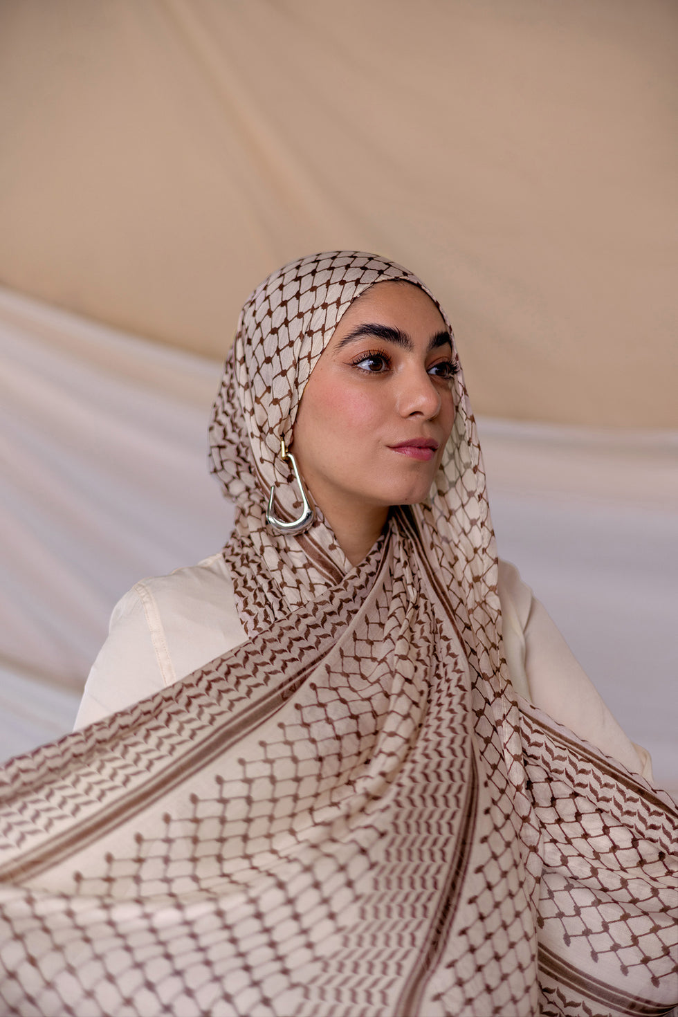 Brown Kuffiyeh Hijab Online | Women's Brown Keffiyeh Hijab by VELA – Vela