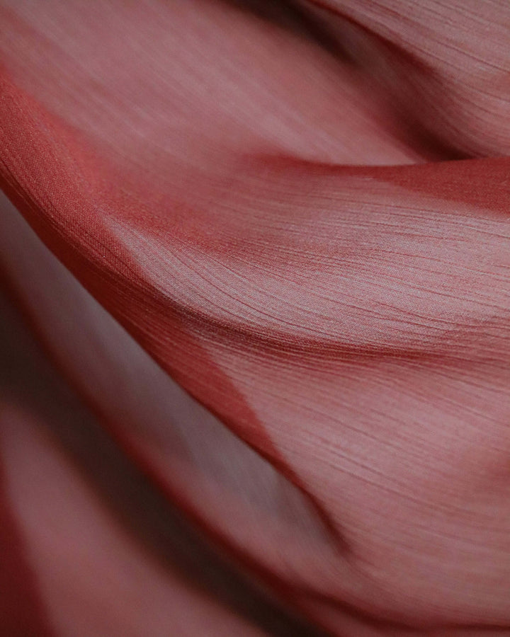 Auburn Crinkle Chiffon | Satin Chiffon Hijab for Women – Vela